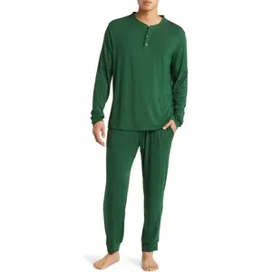 Eberjey Henry Jersey Pajamas Forest Green