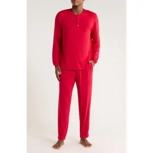 Eberjey Henry Jersey Pajamas - Holly Red