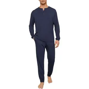 Eberjey Henry Long Sleeve Jersey Pajama Set - Navy