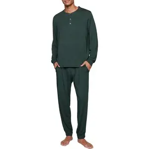 Eberjey Henry Long Sleeve Jersey Pajama Set - Pine