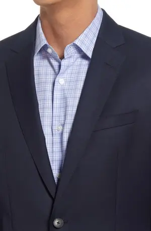 BOSS Slim Fit Solid Wool Suit Jacket - Navy