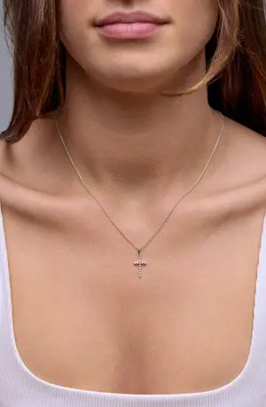 Bony Levy Diamond Cross Pendant Necklace - White Gold
