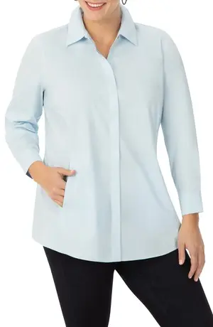 Foxcroft Foxcroft Cici Stretch Tunic Shirt Blue Whisper
