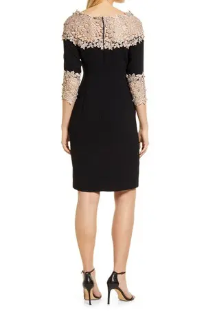 Shani Crepe & Lace Sheath Dress