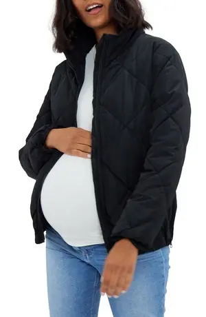 Ingrid & Isabel® Maternity Puffer Jacket - Black