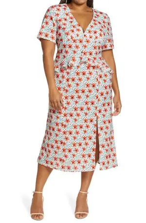 CHI CHI LONDON Floral Ruffle Sheath Dress