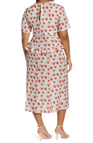 CHI CHI LONDON Floral Ruffle Sheath Dress