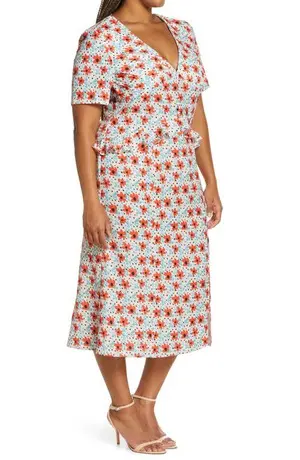 CHI CHI LONDON Floral Ruffle Sheath Dress