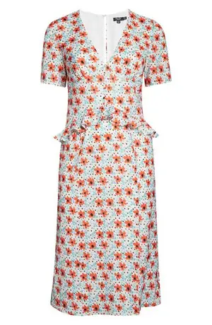 CHI CHI LONDON Floral Ruffle Sheath Dress