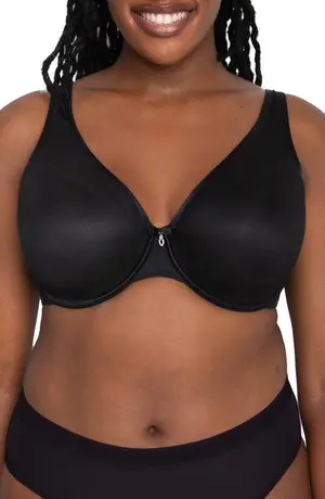 CURVY COUTURE Underwire Plunge Bra - Black