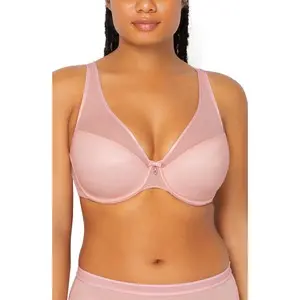 CURVY COUTURE Underwire Plunge Bra - Blushing Rose