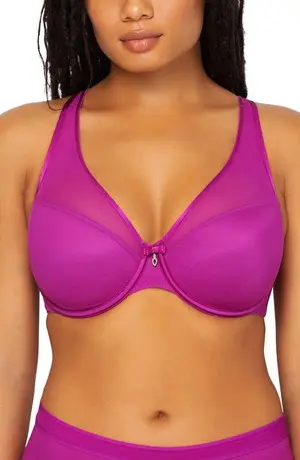 CURVY COUTURE Underwire Plunge Bra Plumeria