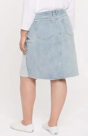 NYDJ Frayed Denim Pencil Skirt