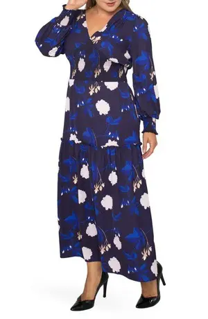 STANDARDS & PRACTICES Floral Smock Waist Maxi Dress - Blooms
