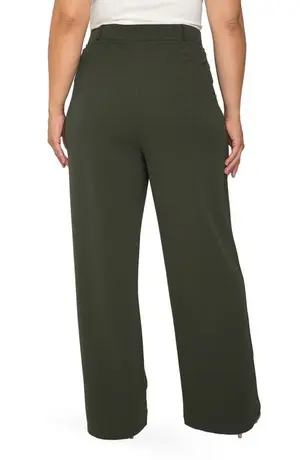 STANDARDS & PRACTICES Pintuck Stretch Crepe Wide Leg Trousers