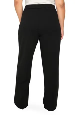 STANDARDS & PRACTICES High Waist Stretch Crepe Trousers - Black