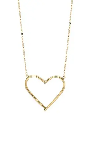 Bony Levy Large 14k Gold Open Heart Pendant Necklace - Yellow