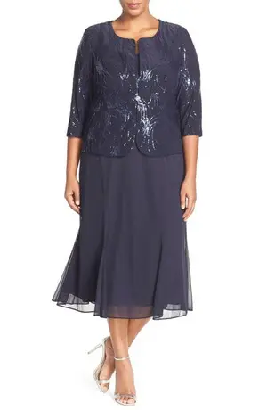 Alex Evenings Mock Neck Cocktail Dresses