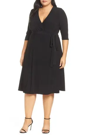 KIYONNA Essential Wrap Dress - Black Noir
