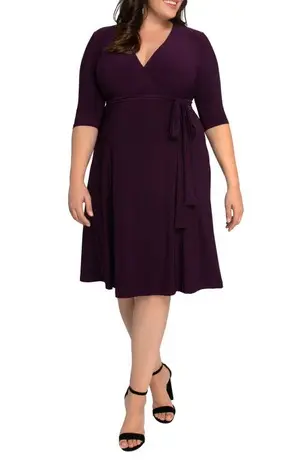 KIYONNA Essential Wrap Dress - Plum Passion