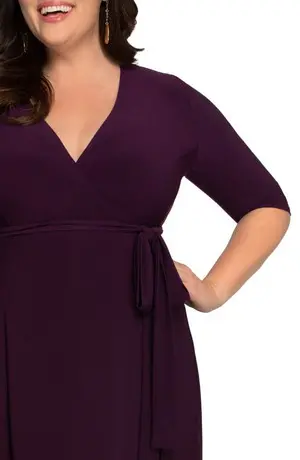 KIYONNA Essential Wrap Dress - Plum Passion