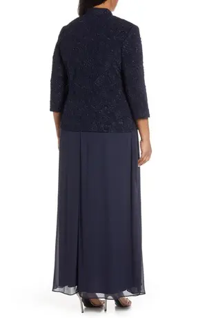 Alex Evenings Mock Two-piece Gown With Jacket