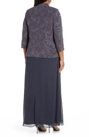 Alex Evenings Mock Two-piece Gown With Jacket