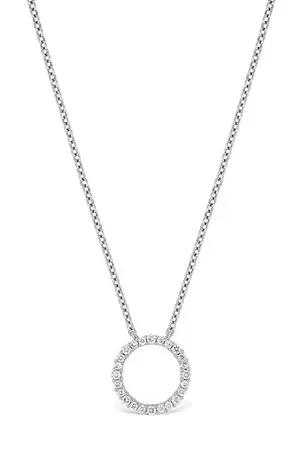 Bony Levy Icons Petite Circle Diamond Pendant Necklace - White Gold