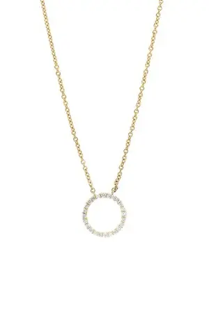 Bony Levy Icons Petite Circle Diamond Pendant Necklace - Yellow Gold