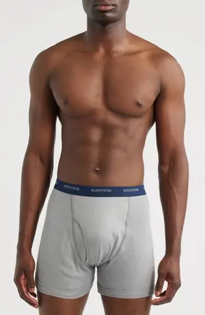Nordstrom Supima® Cotton Boxer Briefs - Blue Bijou Multi