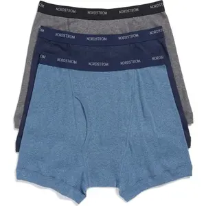 Nordstrom 3-pack Supima® Cotton Boxer Briefs Navy/charcoal/blue