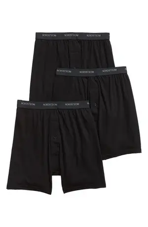 Nordstrom 3-pack Supima® Cotton Boxers - Black