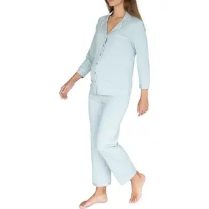ANGEL MATERNITY Button Front Maternity Pajamas - Sage