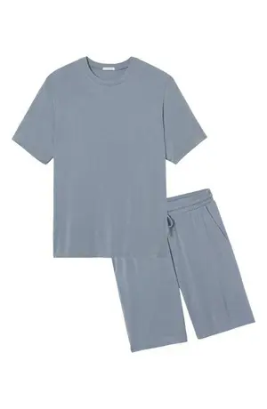 Eberjey Henry Stretch Tencel® Modal Short Pajamas Blue Fog