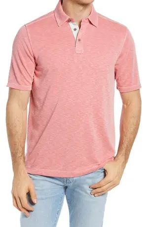Johnston & Murphy Slub Polo - Coral