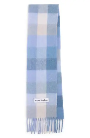 Acne Studios ACNE STUDIOS Vally Plaid Alpaca Scarf Light Blue/white/powder Blue