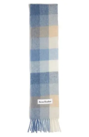 Acne Studios Vally Plaid Alpaca Pastel Blue/beige