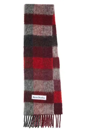 Acne Studios Vally Plaid Alpaca Red/black