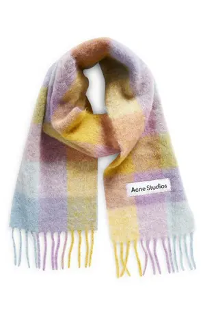 Acne Studios Vally Plaid Alpaca Violet/yellow/blue
