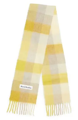 Acne Studios Vally Plaid Alpaca Yellow/ Powder Blue/ Brown