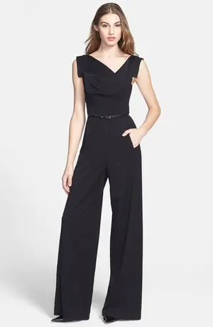 Black Halo Wide-leg Stretch-gabardine Jumpsuit - Black