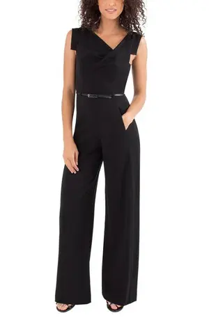 Black Halo Wide-leg Stretch-gabardine Jumpsuit