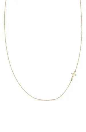 Bony Levy Sideways Cross Pendant Necklace - 14k Yellow Gold