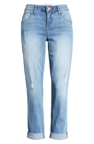 Wit & Wisdom Ripped Crop Straight Leg Jeans