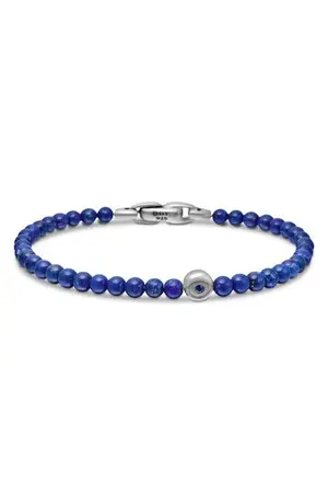 David Yurman Evil Eye Beaded Bracelet - Silver