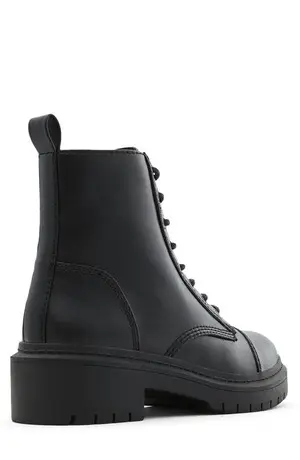 Aldo Cap-toe Combat Boots - Black