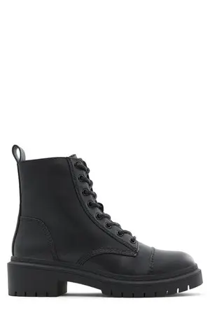 Aldo Cap-toe Combat Boots - Black