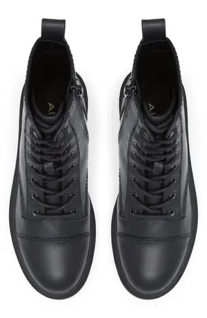 Aldo Cap-toe Combat Boots - Black