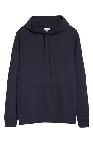Sunspel French Terry Pullover Hoodie - Navy