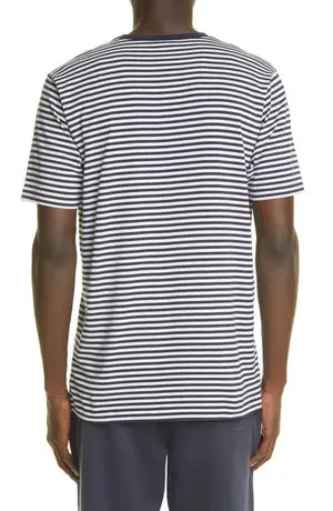 Sunspel Stripe T-shirt - White/navy
